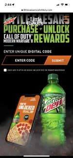 Selling COD Modern Warfare 2 Little Caesars Pizza/Mtn Dew codes for 2xp ...